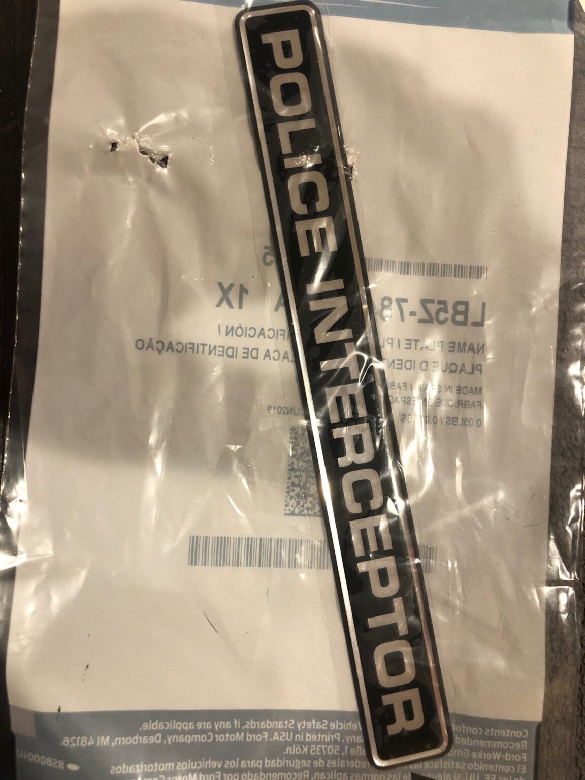 Genuine Ford LB5Z-7842528-A Police Interceptor Emblem - FordPartsOne.com